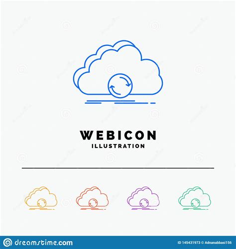 Cloud Syncing Sync Data Synchronization 5 Color Line Web Icon