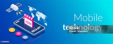 Esim 카드 칩 기호입니다 임베디드 Sim 개념입니다 새로운 모바일 통신 기술 세계지도 배경에 위성 웹 배너 인포 그래픽 영웅 이미지에 사용할 수 있습니다 아이소메트릭
