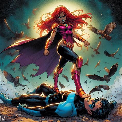 Starfire Tramples Nightwing By Jes246 On Deviantart