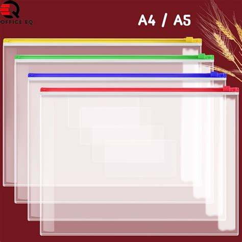 ซองซิป A5 A4 คละสี มีช่องสอดบัตร พลาสติก Pvc ซิปใส พร้อมส่ง Shopee Thailand