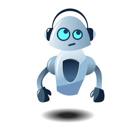 Funny Chat Bot With Headphones Voice Support Service Virtual