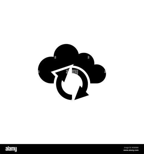 Cloud Reload Sync Refresh Flat Vector Icon Illustration Simple Black Symbol On White