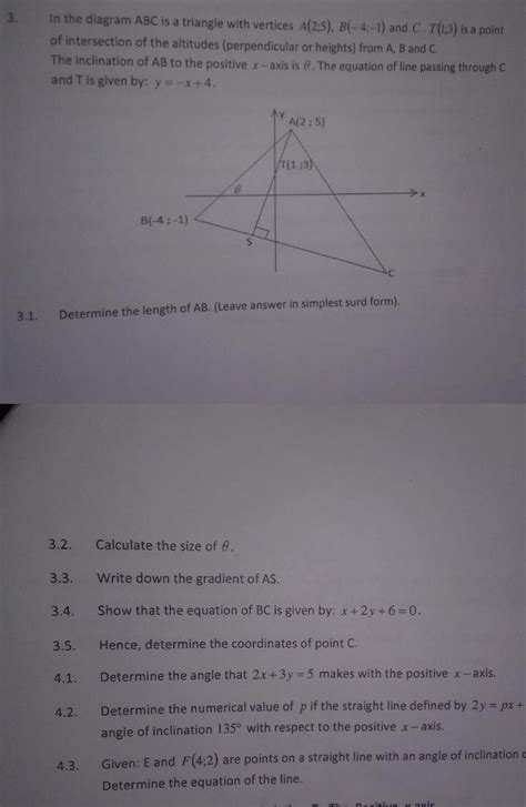 Solved In The Diagram ABC Is A Triangle With Vertices Chegg