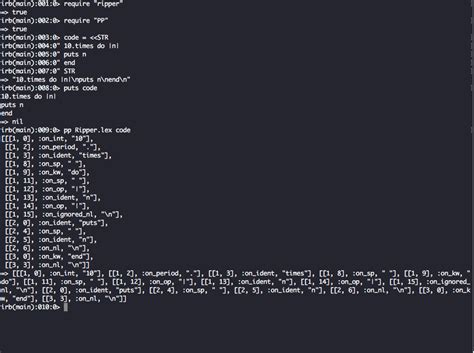 [ruby] tokenization and parsing