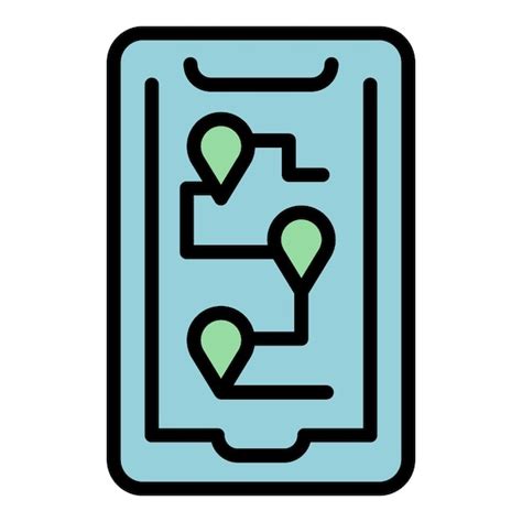 Premium Vector Smartphone Shop Street Icon Outline Vector Mall Button Map Pin Color Flat