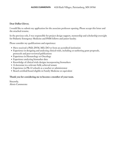 Associate Professor Cover Letter Velvet Jobs
