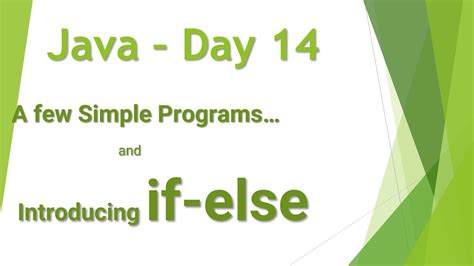 Java Day 14 In Telugu A Few Simple Programs Introducing If Else Youtube