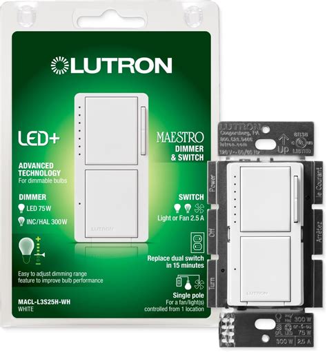 Lutron Maestro Led Dual Dimmer And Switch 75 Watt Led Bulbs 2 5a