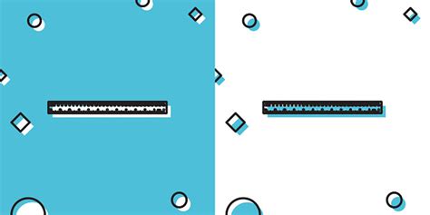 파란색과 흰색 배경에 격리 된 검은 색 눈금자 아이콘입니다 직선 기호입니다 임의 동적 셰이프 벡터 일러스트레이션 3차원 형태에