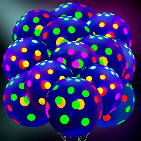 Buy 50 Pcs Glow In The Dark Balloons Neon Balloons Decoration Neon Party Supplies Uv Blacklight