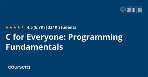 C For Everyone Programming Fundamentals Coursera