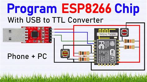 Program Raw Esp8266 Chip With Usb To Ttl Converter Esp8266 Chip