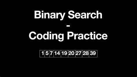 Binary Search Python Coding Practice Youtube