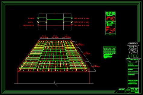 Distribution Of Rebar In Concrete Slab Isometric DWG Detail For AutoCAD Designs CAD
