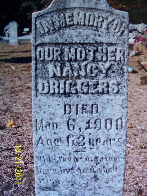 Nancy Turner Driggers 1837 1900 Find A Grave Memorial