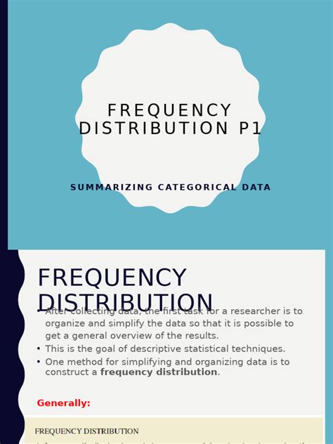 Frequency Distribution Of Categorical Data Pdf