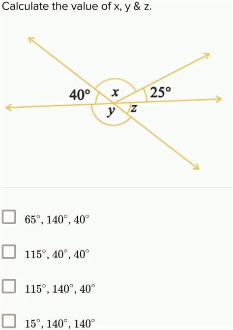 SOLVED Calculate The Value Of X Y Z