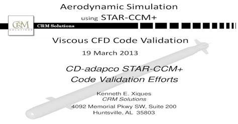 Pdf Viscous Cfd Code Validation Star Ccmmdx2plmautomation