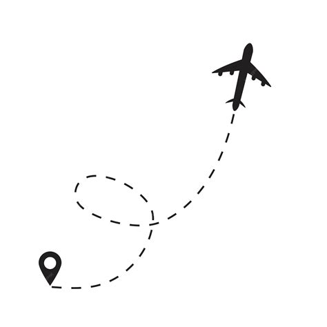 Premium Vector Plane Trail Dotted Destination Icon Travel Vector Icon