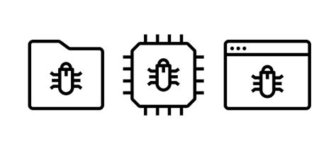 Cyber Security Icon Vector Set Computer Virus Detection Stock Illustration Download Image Now