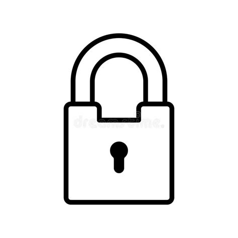 Simple Padlock Icon For Security And Privacy Isolated On A White Background Stock Illustration