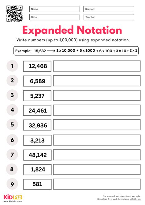 Convert Standard To Expanded Notation Place Value Worksheets For Grade