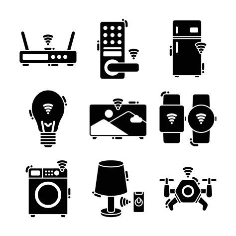 Smart Home Automation System Glyph Vector Elements Icons 30334539