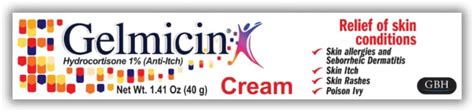 Gelmicin Hydrocortisone 1 Anti Itch Cream Skin Rash