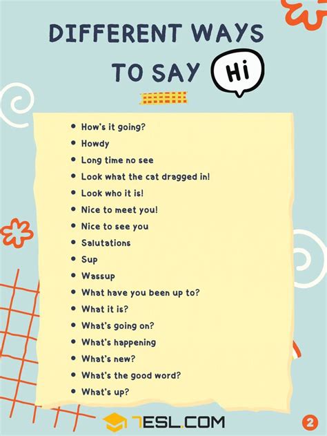 60 Creative Ways To Say Hi In English • 7esl Ways To Say Sorry Other Ways To Say Learn