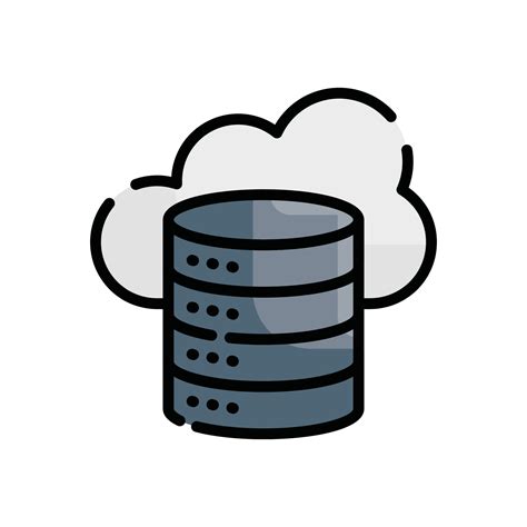 Cloud Data Vector Outline Filled Icon Cloud Computing Symbol Eps 10 File 16878499 Vector Art At