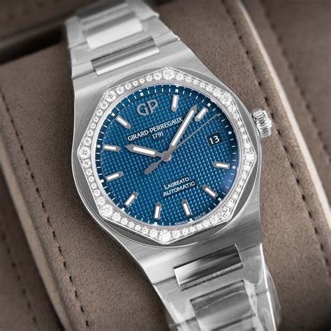 Girard Perregaux Laureato Manufacture Mens 38mm Factory Diamond Bezel