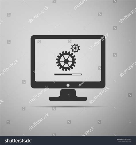 monitor update process gearbox progress loading stock vector royalty