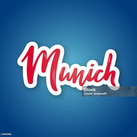 뮌헨손으로 그린 글자의 독일 도시 이름 종이에 글자와 스티커 컷 스타일 벡터 일러스트입니다 뮌헨에 대한 스톡 벡터 아트 및 기타