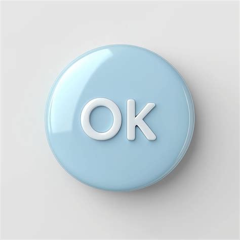 glossy blue ok button design for user interfaces premium ai generated