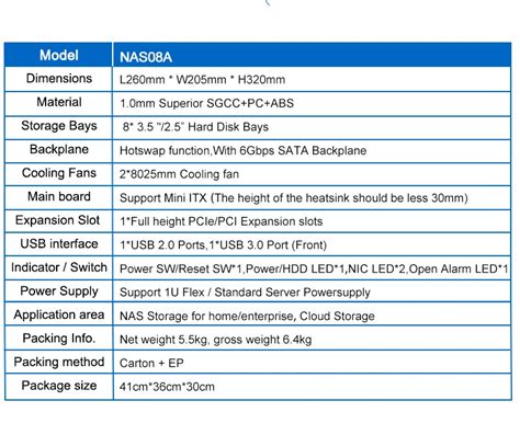 Portable 8 Bay Mini Itx Server Chassis With Full Nas Storage Hot Swap Embedded Computer For