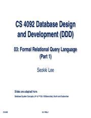 Formal Relational Query Language Relational Algebra Basics Course Hero