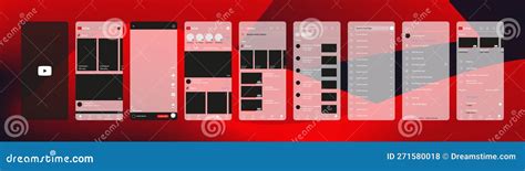 Youtube Set Of Mobile App Interface Icons And Logos Vector Illustration