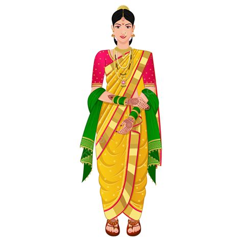 Bride Standing With Traditional Nauvari Saree For Indian Wedding Indian Wedding Nauvari Saree