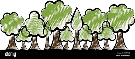 Set Of Trees Sketch Stock Vector Image Art Alamy