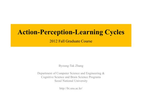Action Perception Learning Cycles
