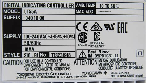 New Yokogawa Ut55a Digital Indicating Controller Ut55a 040 10 00 Sb