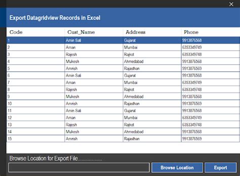 How To Export Datagridview Records In Excel Sheet In C Visual Studio
