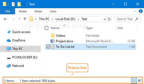 2 Ways To Show Or Hide Status Bar In Windows 10 Explorer Password Recovery