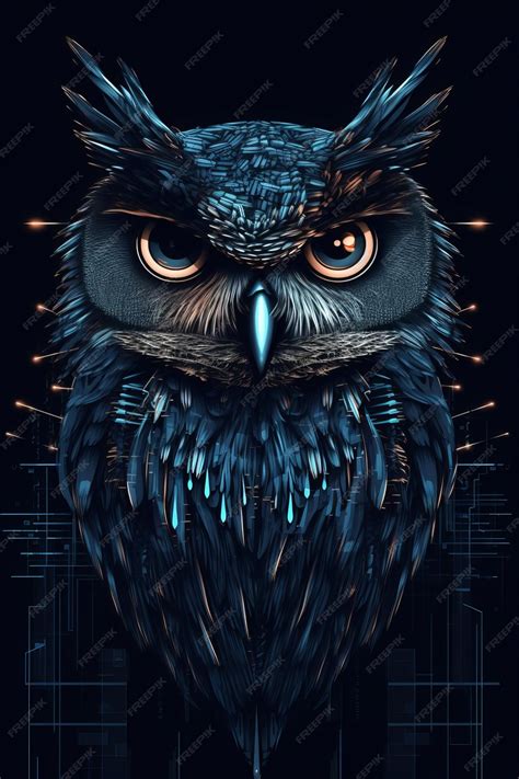 Premium Ai Image Smart Owl Glasses Hacking Coding Matrix Technology Intelligence Computer