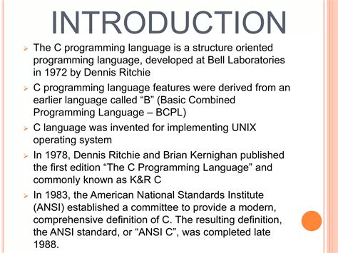 C Programming Language Pptx Programming Languages Computing