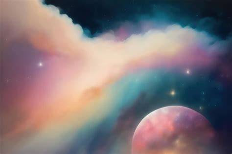 Premium AI Image Generative AI Landscape With A View Of The Planets