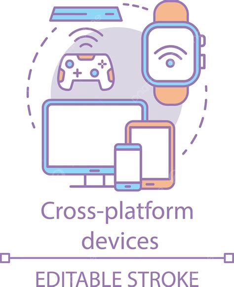 Cross Platform Devices Concept Icon Industrial Vector Symbol Vector
