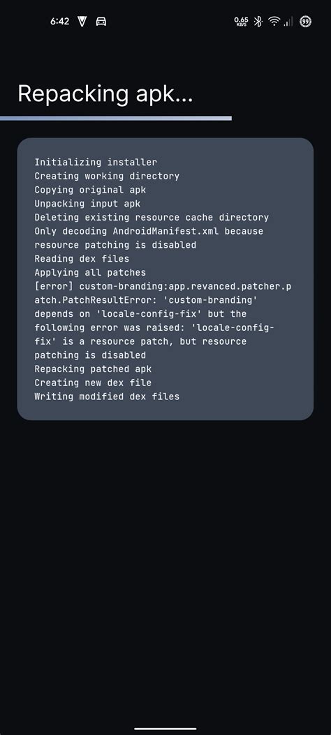 Resource Patching Is Disabled And Root Install Not Working · Issue 121 · Revanced Revanced
