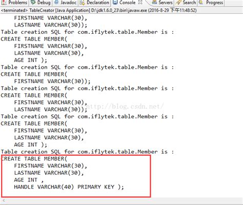 用註解編寫建立表的sql語句 It閱讀