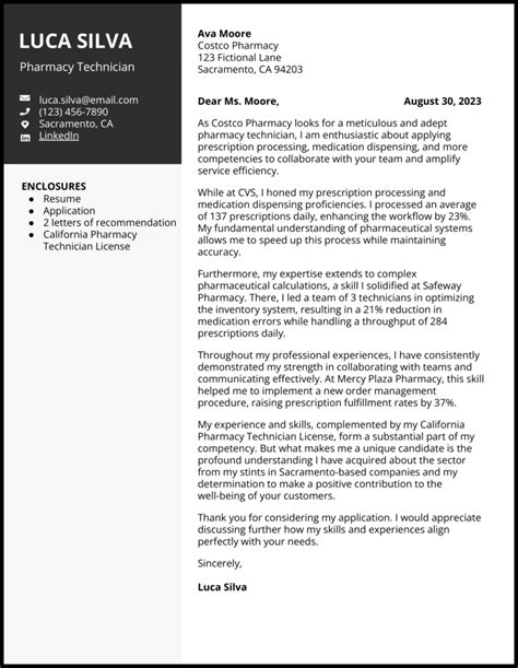 5 Pharmacy Technician Cover Letter Examples